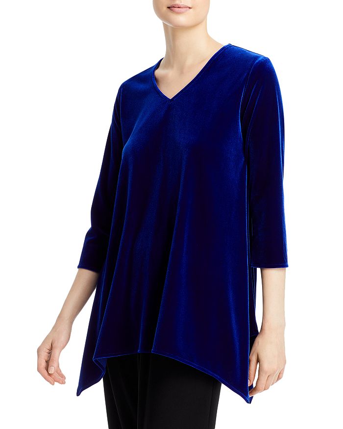 Caroline Rose Velvet Asymmetric Hem Swing Tunic | Bloomingdale's