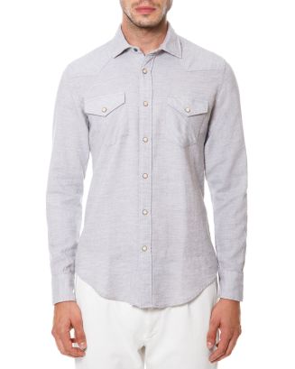 Eleventy Western Snap Shirt | Bloomingdale's