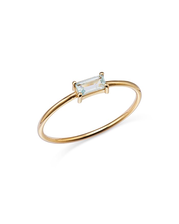 Moon & Meadow 14K Yellow Gold Blue Topaz Baguette Ring | Bloomingdale's