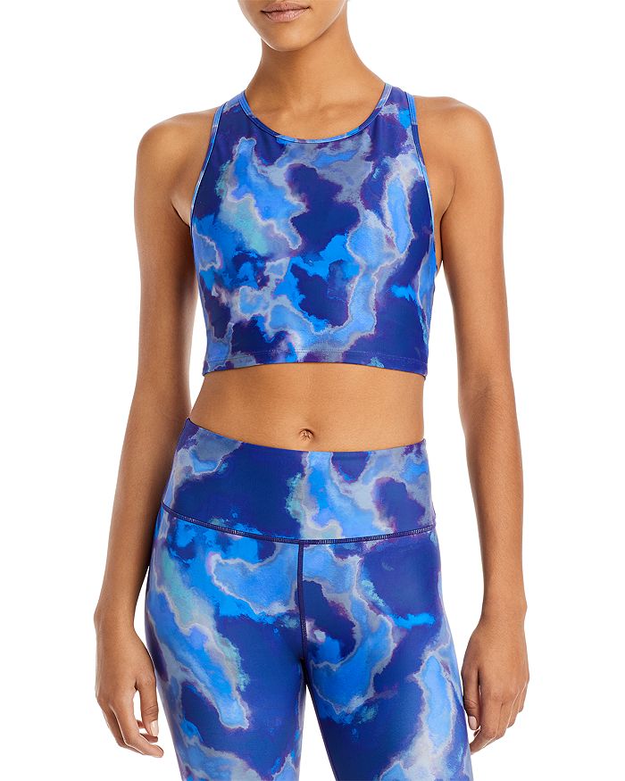 AQUA Galaxy Print Long Line Sports Bra - 100% Exclusive | Bloomingdale's