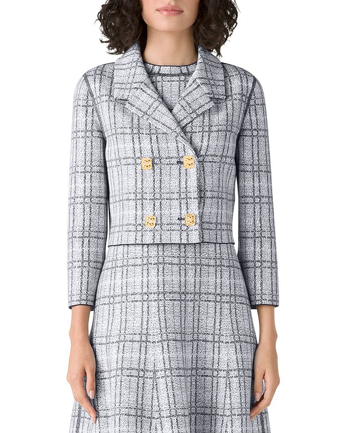 St. John Collared Plaid Jacket | Bloomingdale's