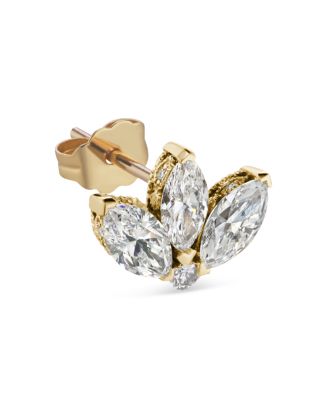 MARIA TASH 18K Yellow Gold Diamond Lotus Stud Earring | Bloomingdale's