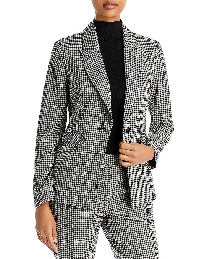 T Tahari Gingham One Button Blazer | Bloomingdale's