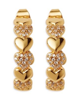 Crystal Haze Jewelry Habibi Heart Chain Hoop Earrings | Bloomingdale's