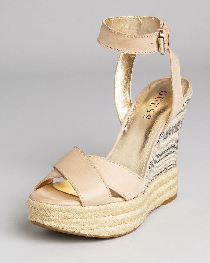 GUESS Wedges - Kambria Printed Wedges with Ankle Strap | Bloomingdale's