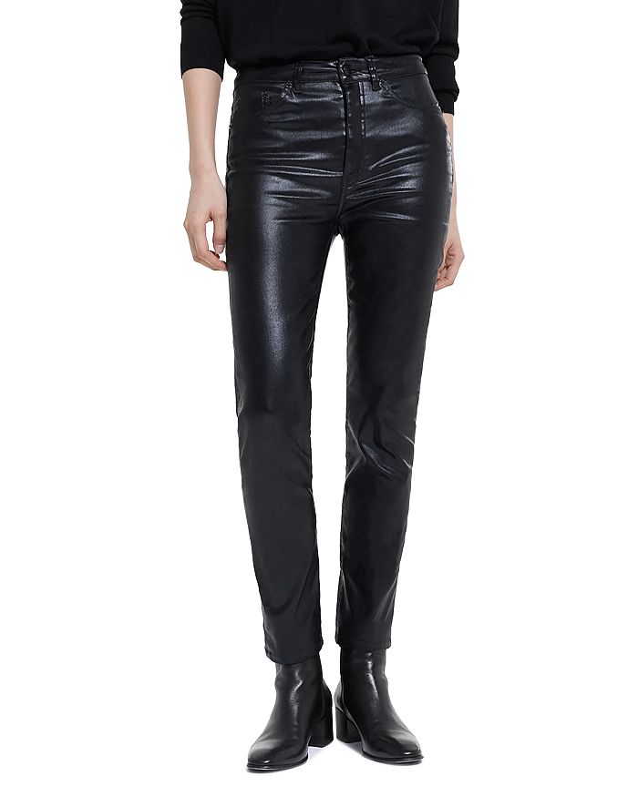 The Kooples High Rise Coated Slim Jeans | Bloomingdale's
