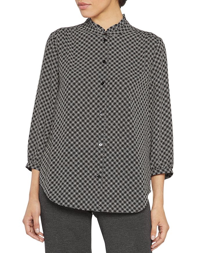 NYDJ Geo Print Ruffle Blouse | Bloomingdale's