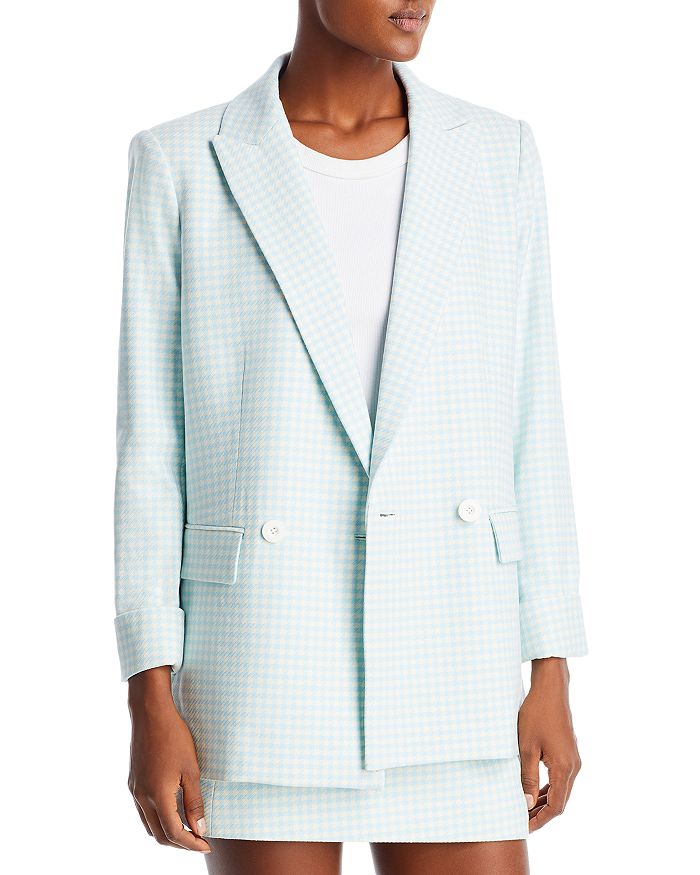 Alice and Olivia Justin Gingham Roll Cuff Blazer | Bloomingdale's
