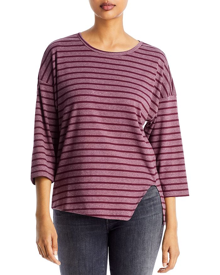 Three Dots Striped Asymmetric Tee | Bloomingdale's