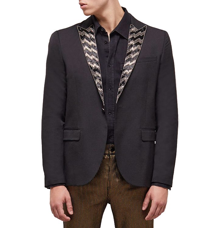 The Kooples Mixout Peak Lapel Jacket | Bloomingdale's