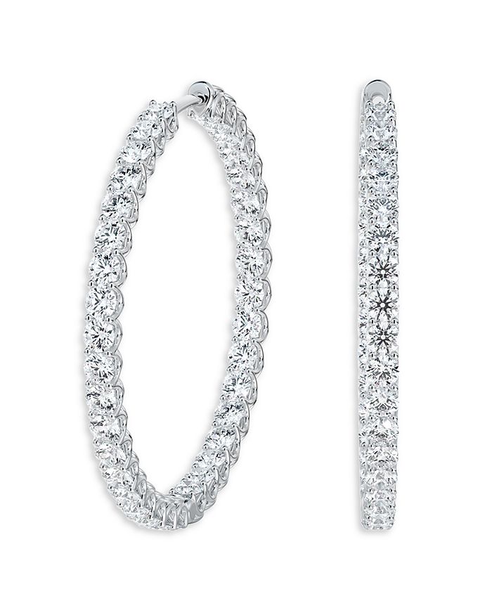 De Beers Forevermark 34mm Large Inside Outside Diamond Hoops in 18K ...