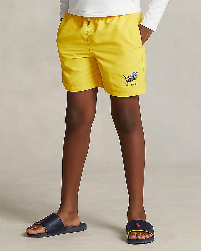 Ralph Lauren Boys' Traveler Polo Bear Swim Trunks - Little Kid, Big Kid ...