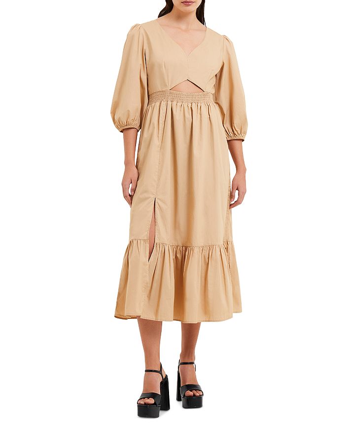 FRENCH CONNECTION Rhodes Cotton Cutout Midi Dress | Bloomingdale's