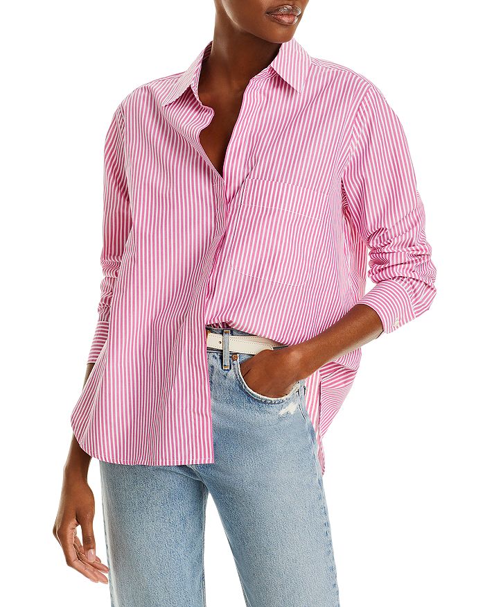 FRENCH CONNECTION Rhodes Poplin Stripe Shirt | Bloomingdale's
