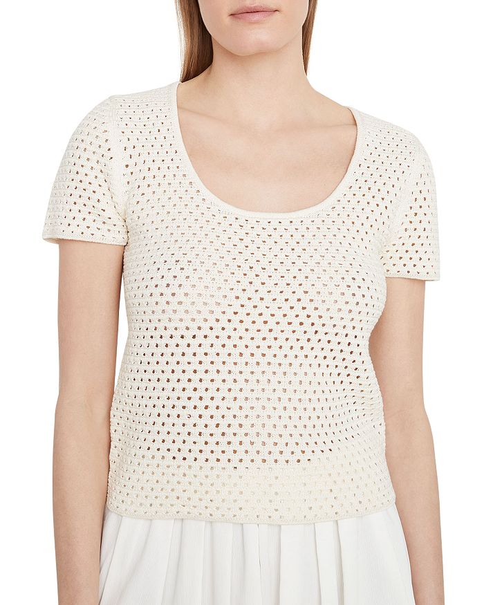 Vince Cotton Open Knit Top | Bloomingdale's