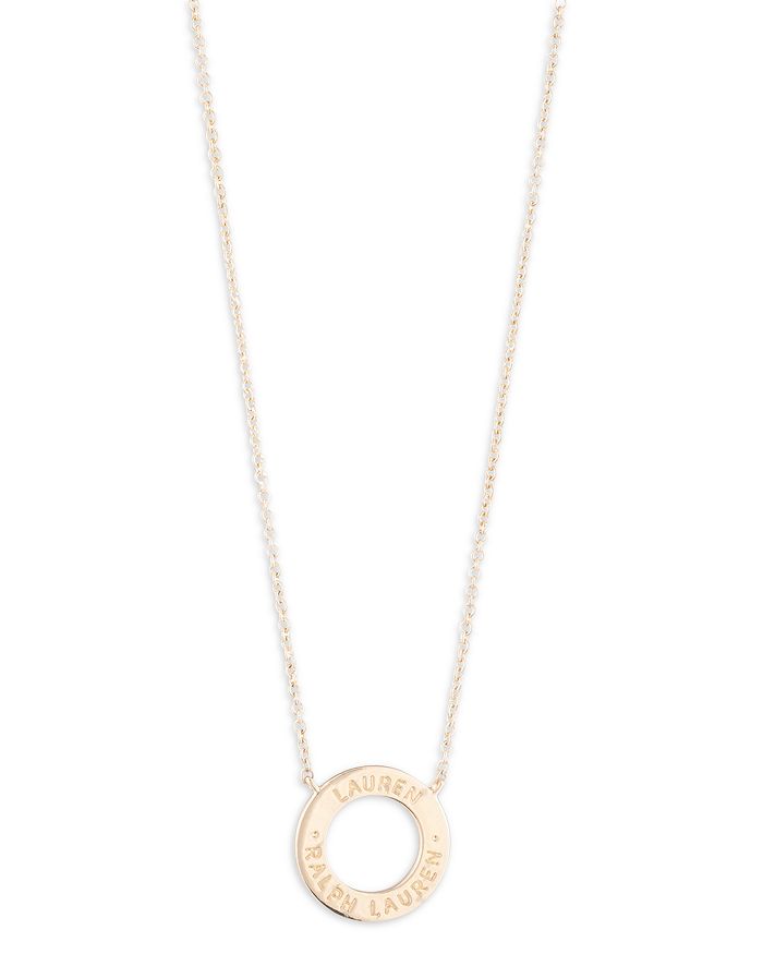 Ralph Lauren Insignia Circle Pendant Necklace, 15-18" | Bloomingdale's