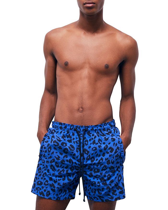 The Kooples Leopard Print Regular Fit Swim Trunks | Bloomingdale's