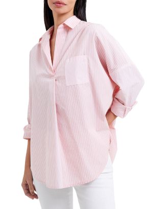 FRENCH CONNECTION Rhodes Striped Popover Shirt | Bloomingdale's