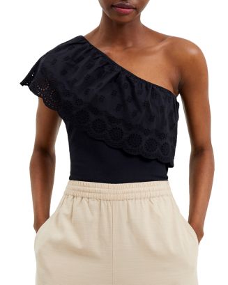 FRENCH CONNECTION Rosana One Shoulder Eyelet Top | Bloomingdale's