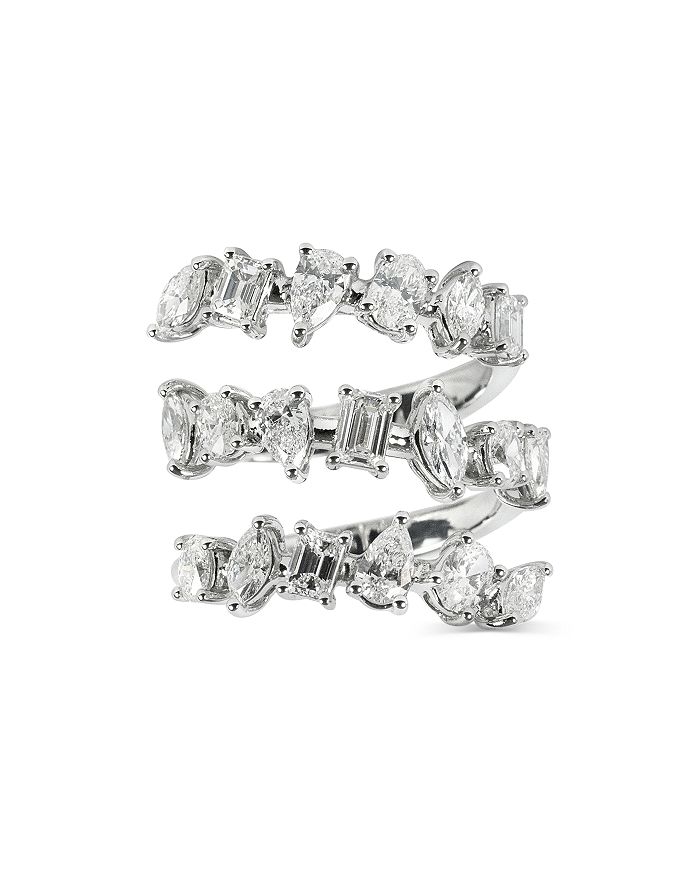 ZYDO 18K White Gold Luminal Diamond Spiral Ring | Bloomingdale's