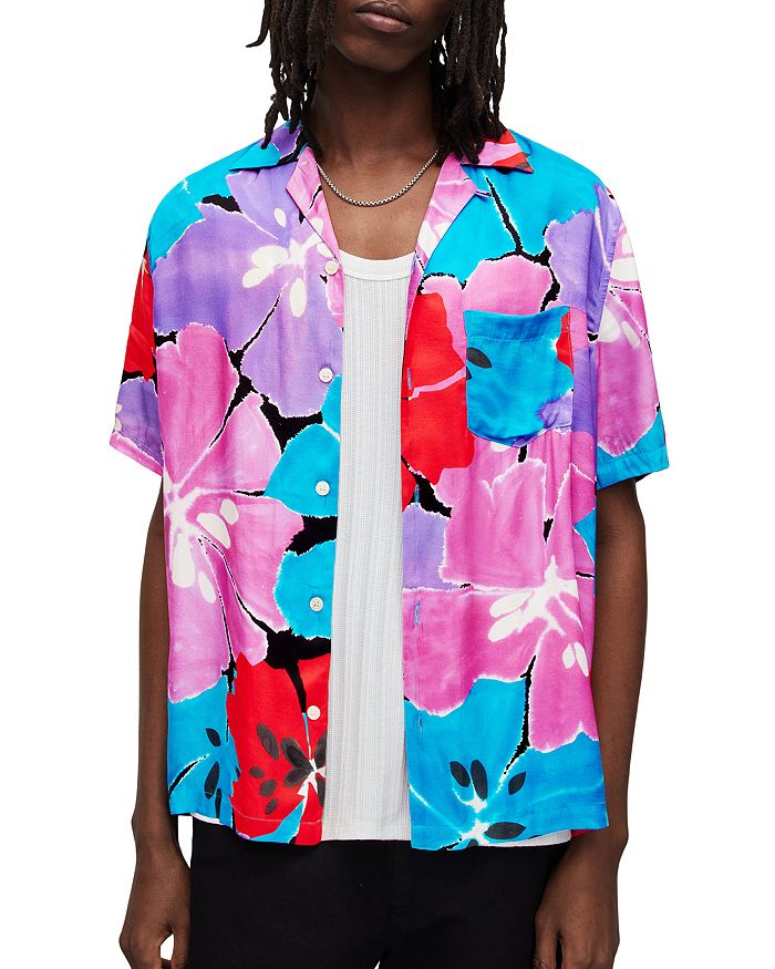 ALLSAINTS Mallorca Relaxed Fit Short Sleeve Button Front Shirt ...