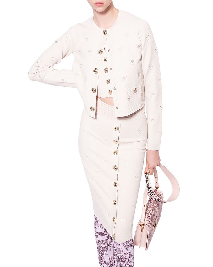 PINKO Navara Love Birds Embroidered Cardigan | Bloomingdale's