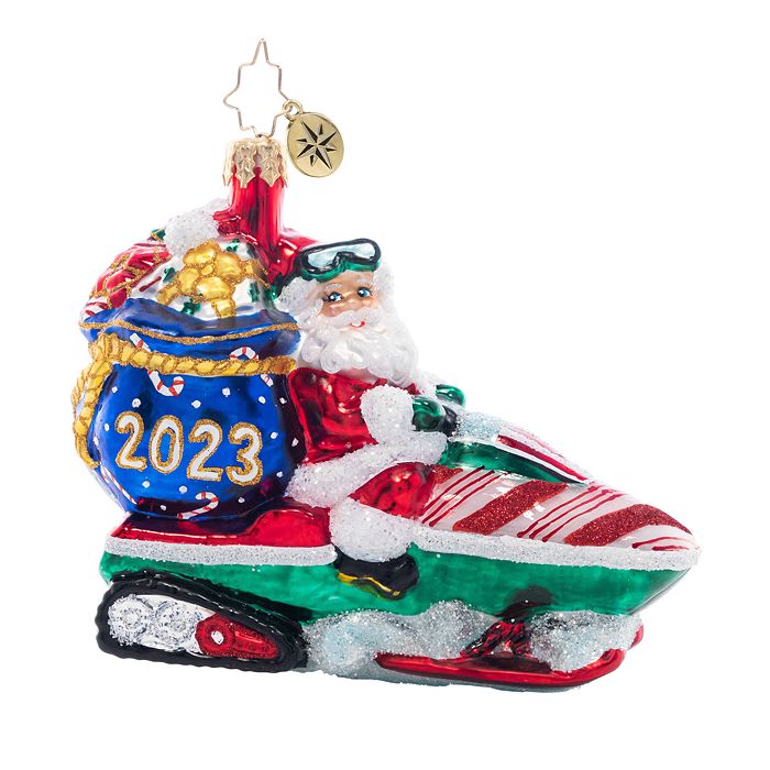 Christopher Radko Vroom Vroom Santa Snowmobile Ornament | Bloomingdale's