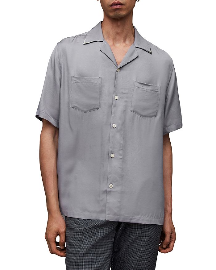 ALLSAINTS Runaway Relaxed Fit Button Down Camp Shirt | Bloomingdale's