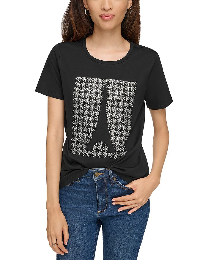 KARL LAGERFELD PARIS Embellished Eiffel Tower Tee | Bloomingdale's