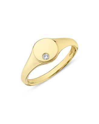 Moon & Meadow 14K Yellow Gold Diamond Disc Ring | Bloomingdale's
