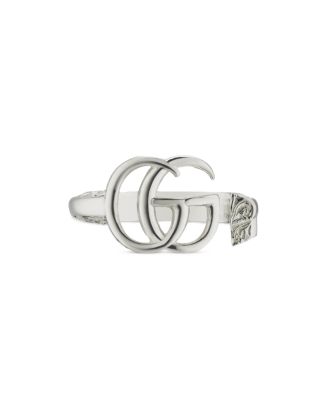 Gucci Sterling Silver Marmont Double G Key Ring | Bloomingdale's