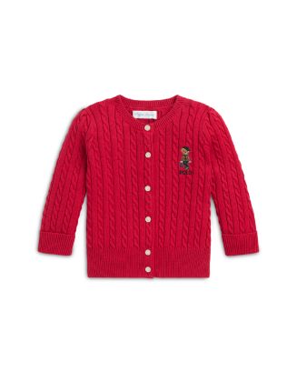 Ralph Lauren Girls' Polo Bear Cable Cotton Cardigan - Baby | Bloomingdale's
