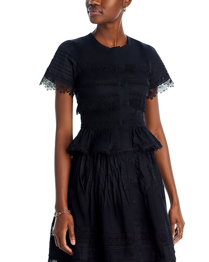 Waimari Malaga Tiered Lace Peplum Top | Bloomingdale's