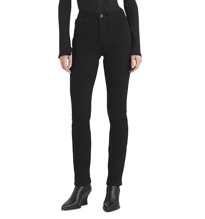 rag & bone Wren High Rise Slim Straight Jeans in Black | Bloomingdale's
