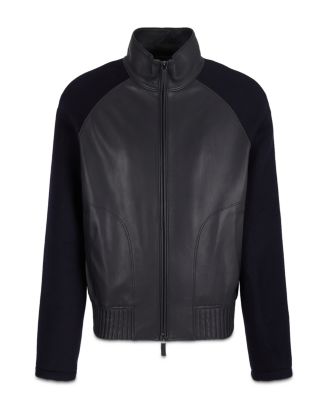 Emporio Armani Leather Jacket | Bloomingdale's