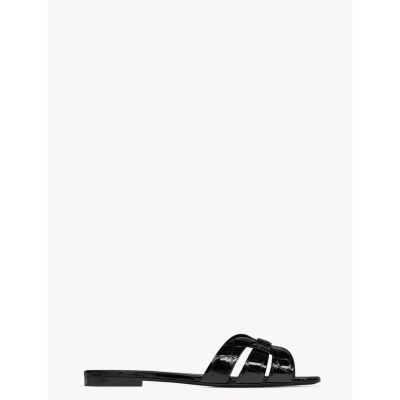 Click here for Saint Laurent Womens Tribute Mules in Metallic Lea... prices