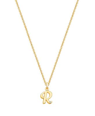 Tiny Blessings Girls 14K Gold Diamond Initial 13-14 Necklace - Children