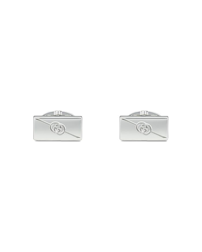 Gucci Sterling Silver Diagonal Interlocking G Cufflinks | Bloomingdale's