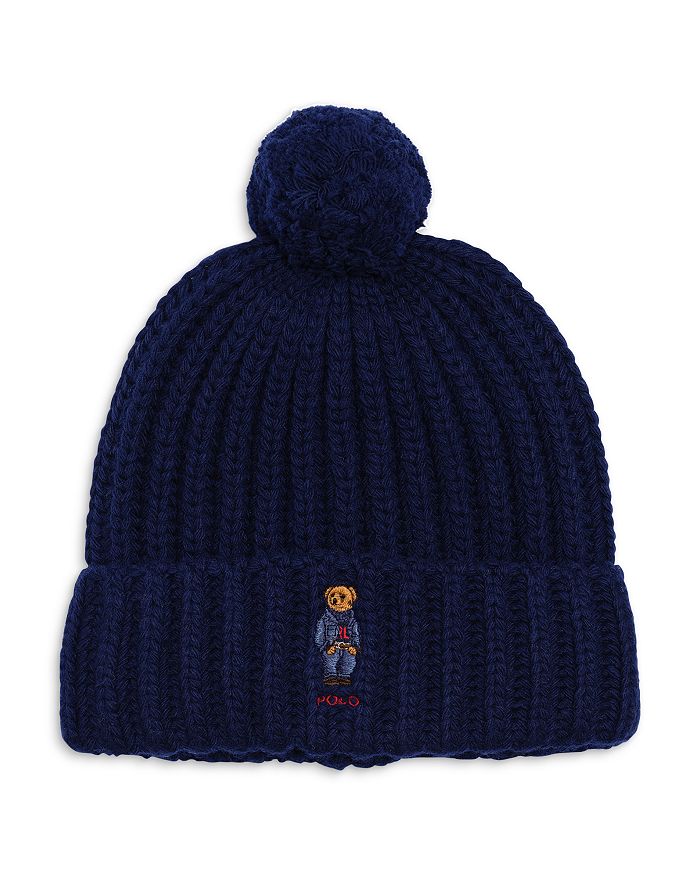 Ralph Lauren Pom Pom Denim Bear Beanie | Bloomingdale's