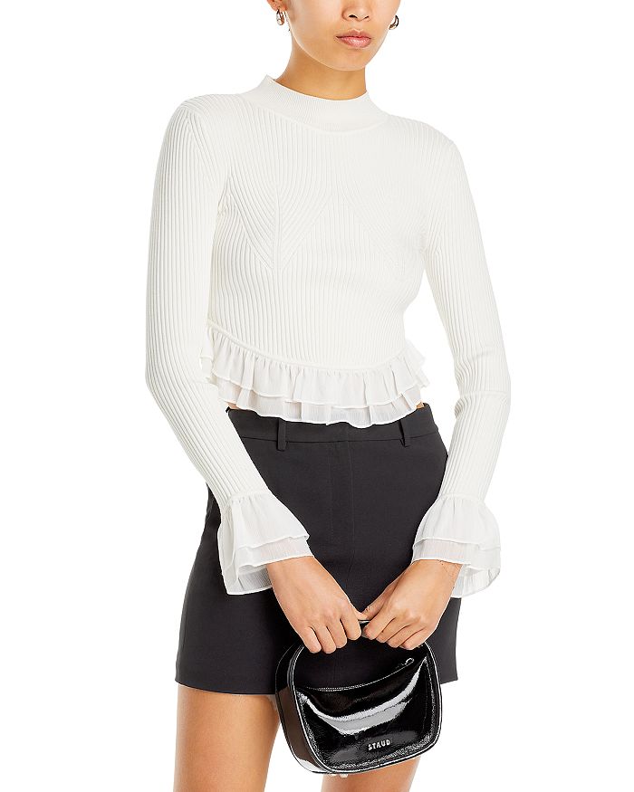 MILLY Ruffle Knit Sweater | Bloomingdale's