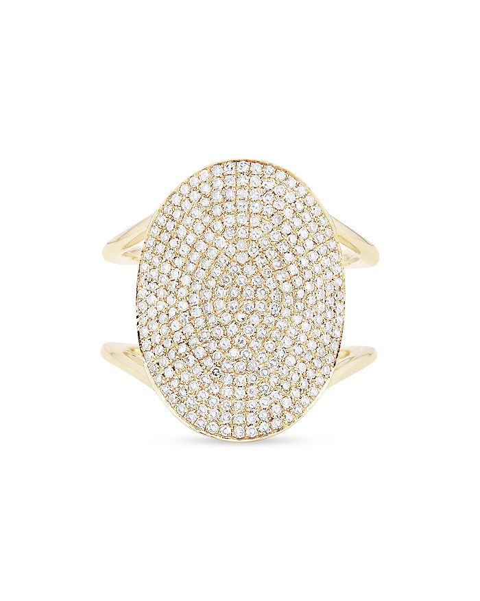 EF Collection 14K Yellow Gold Diamond Jumbo Oval Ring | Bloomingdale's
