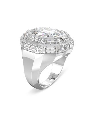 Swarovski Mesmera Mixed Cut Octagon Cocktail Ring in Rhodium Plated ...