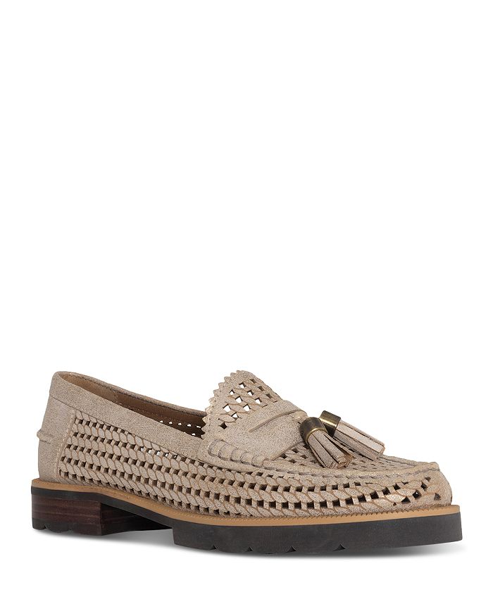 Donald Pliner Women's Slip On Tassel Perforated Loafer Flats ...