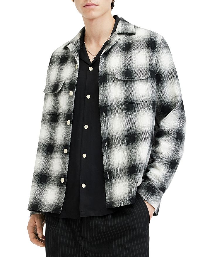 ALLSAINTS Fortunado Relaxed Fit Embroidered Flannel Shirt | Bloomingdale's