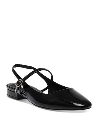 STEVE MADDEN Women's Baskin Buckled Ankle Strap Slingback Flats ...