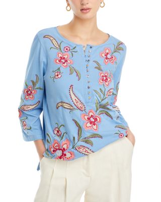 Johnny Was Libbi Embroidered Top | Bloomingdale's