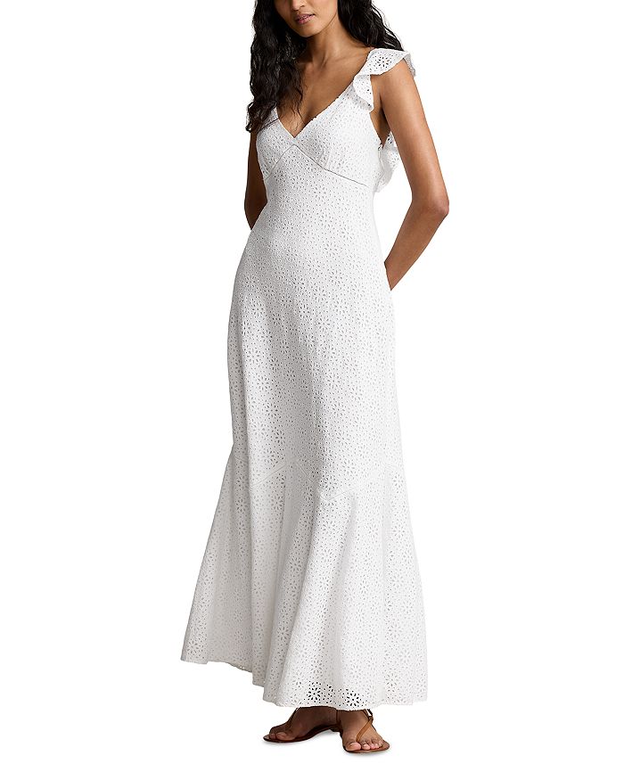 Ralph Lauren Lauren Ralph Lauren Linen Eyelet Maxi Dress | Bloomingdale's