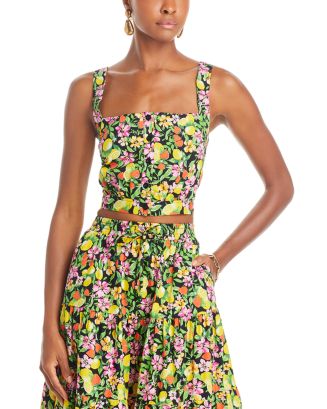AQUA Fruit Print Cropped Tank Top - Exclusive | Bloomingdale's