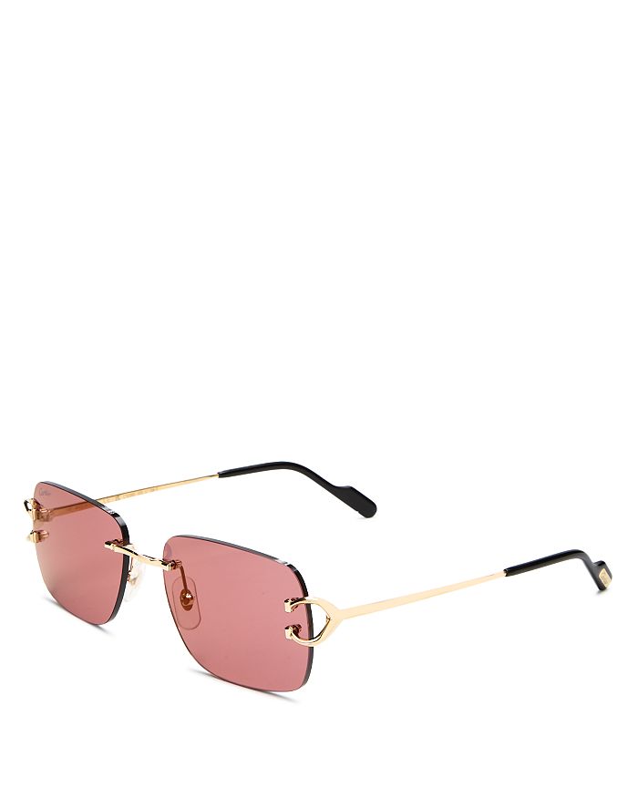Cartier Signature C Gold Plated Rimless Square Sunglasses, 57mm ...