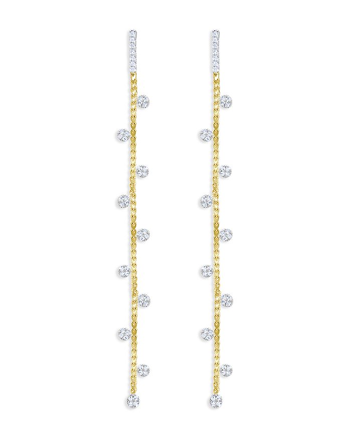 Meira T 14K Yellow Gold & 14K White Gold Diamond Linear Drop Earrings | Bloomingdale's
